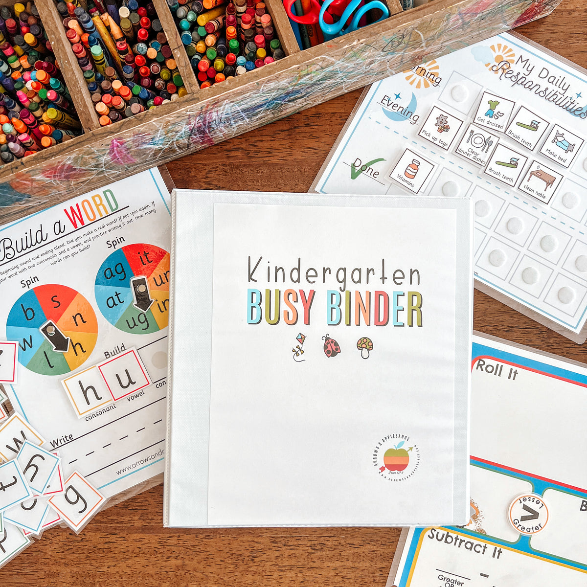 Kindergarten Printable Busy Binder Starter Kit – Arrows And Applesauce