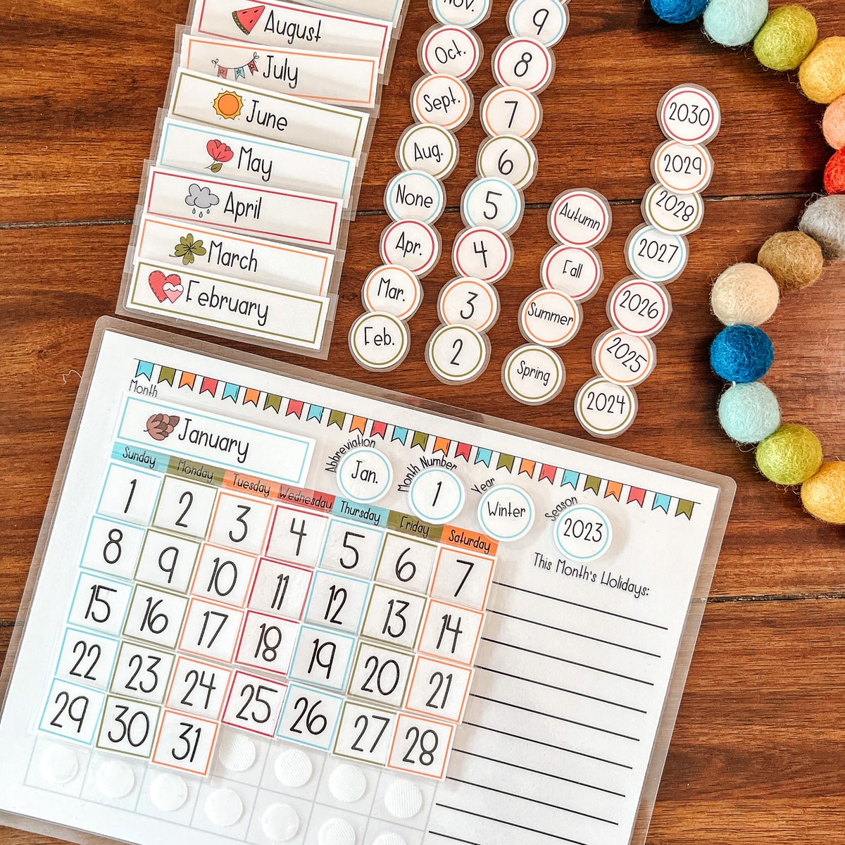 Perpetual Classroom Calendar – Arrows And Applesauce