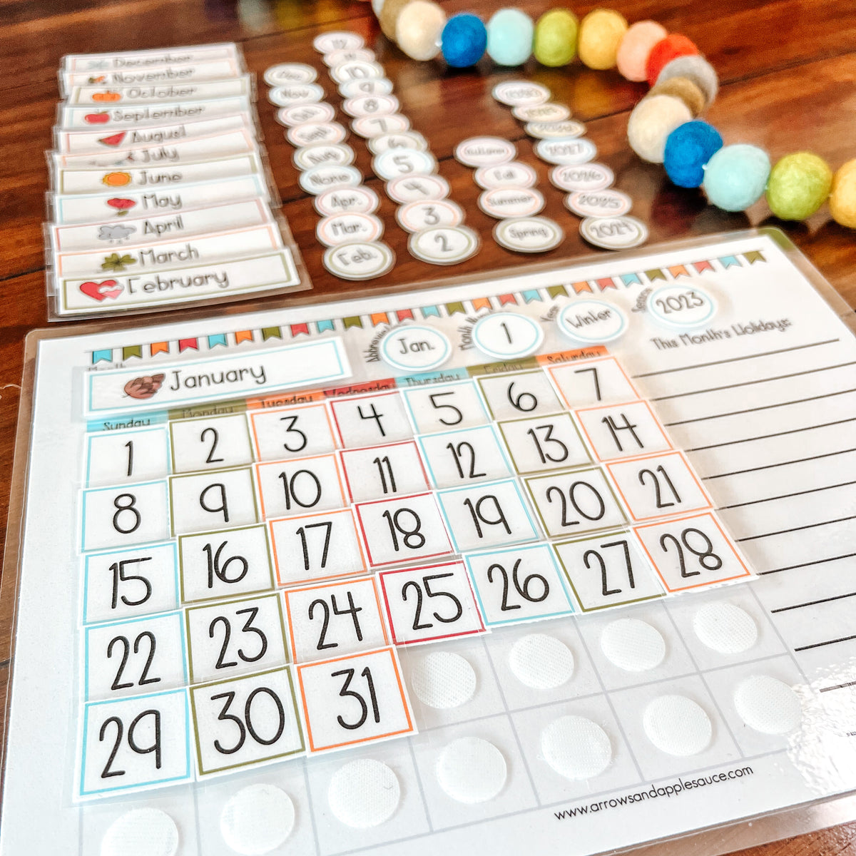 Perpetual Classroom Calendar – Arrows And Applesauce