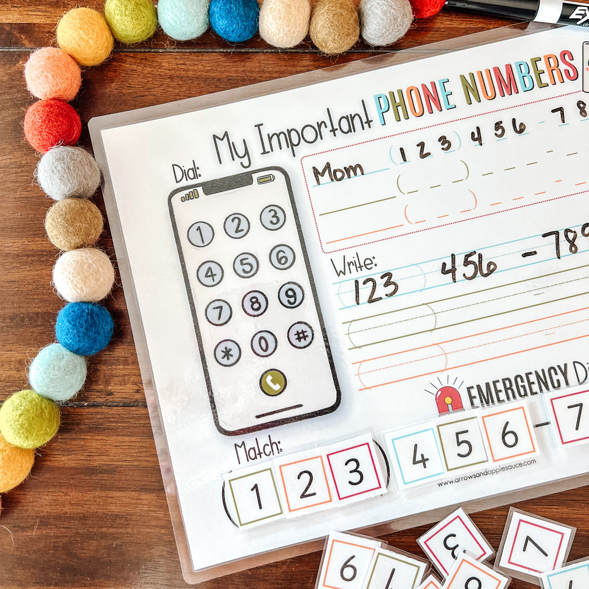 Phone Number Kids Printable Activity – Arrows And Applesauce