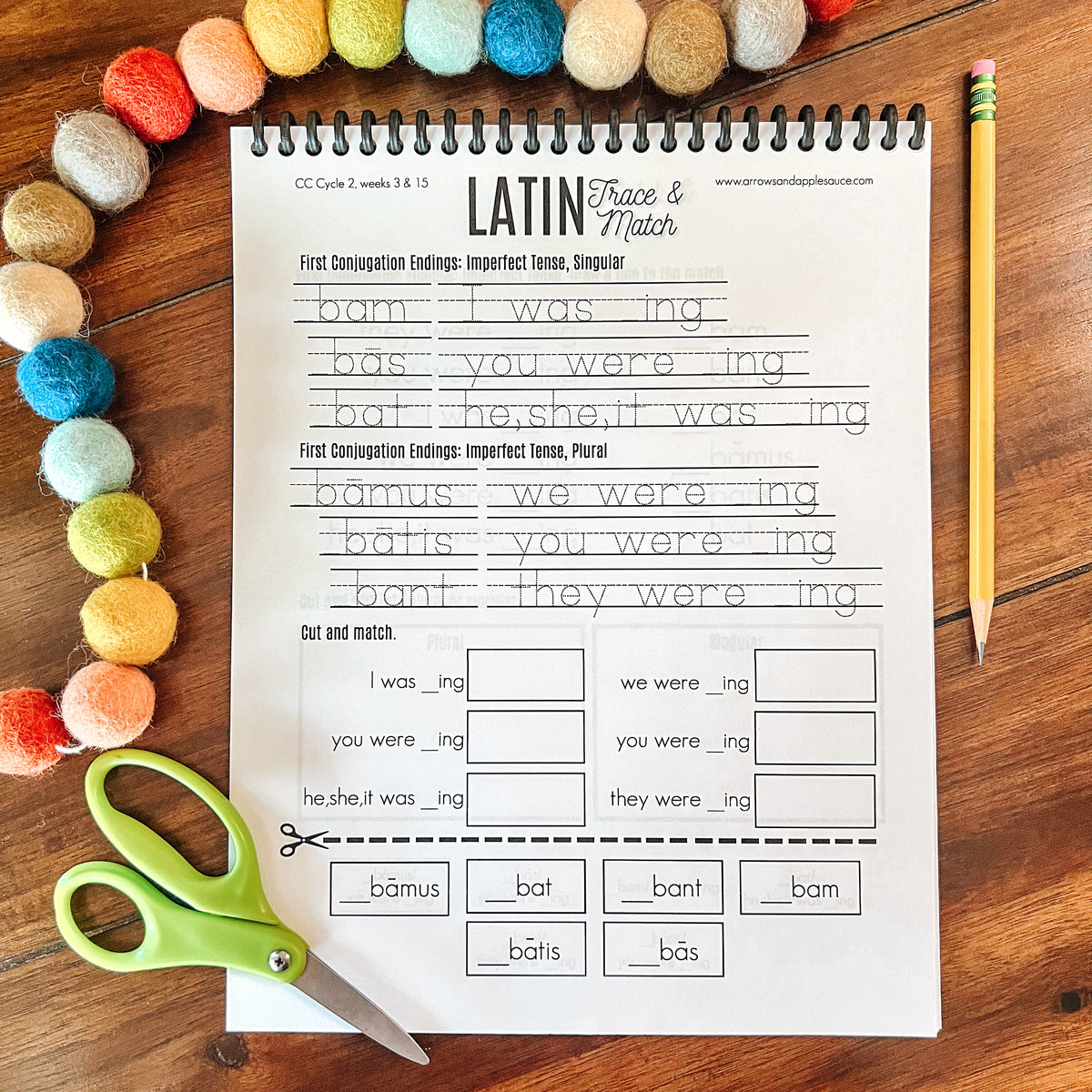 Latin Verb Tense Printable Worksheets- CC Cycle 2 – Arrows And Applesauce