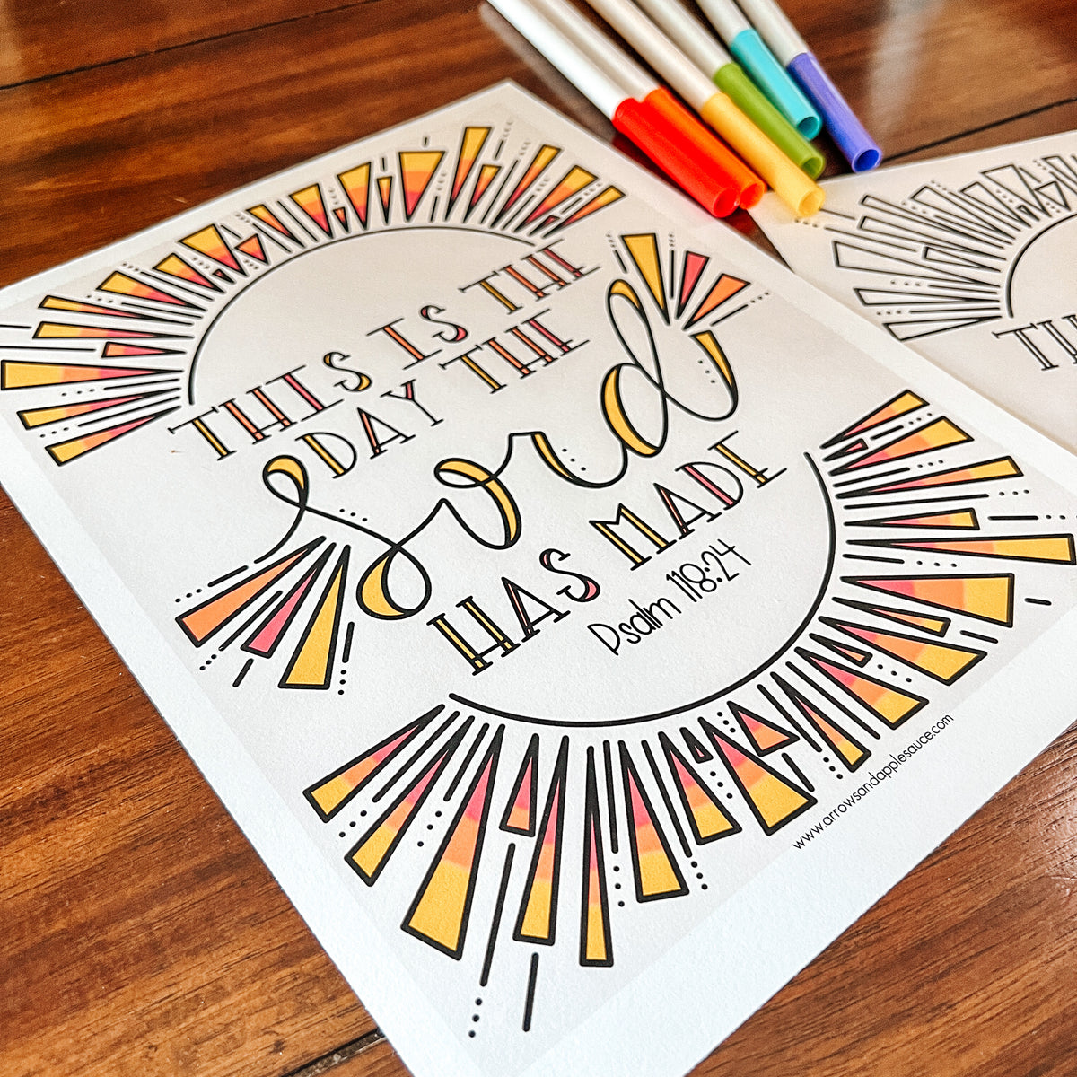 FREE Psalm 118:24 Art Print + Coloring Page – Arrows And Applesauce