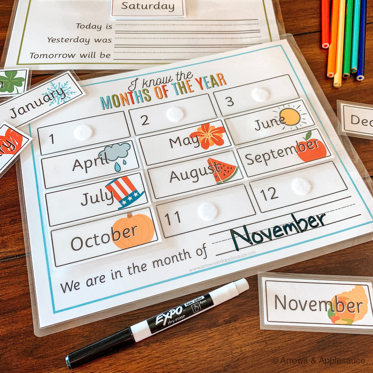 Months & Days Printable Memory Game Set – Arrows And Applesauce