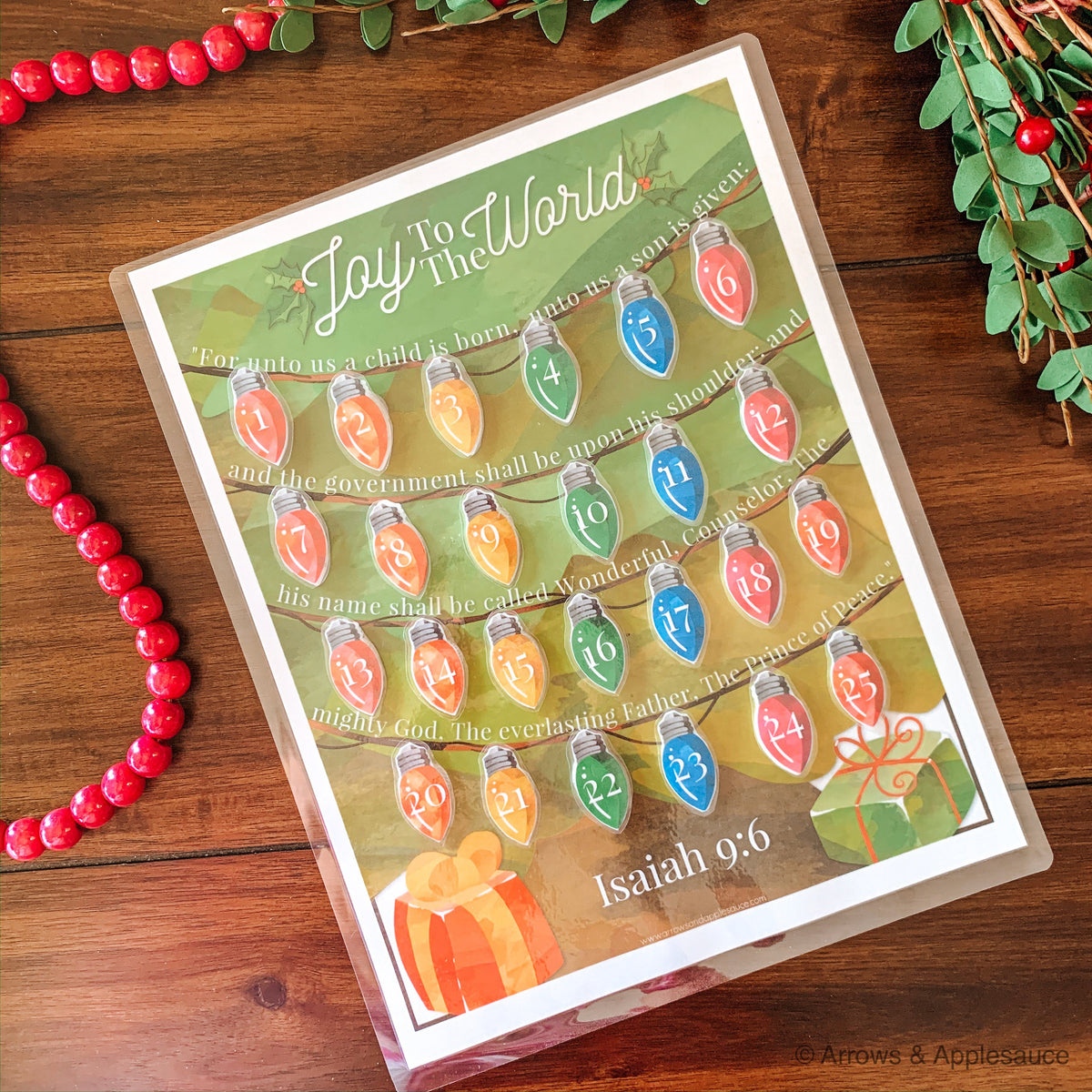 Christmas Advent Printable Countdown – Arrows And Applesauce