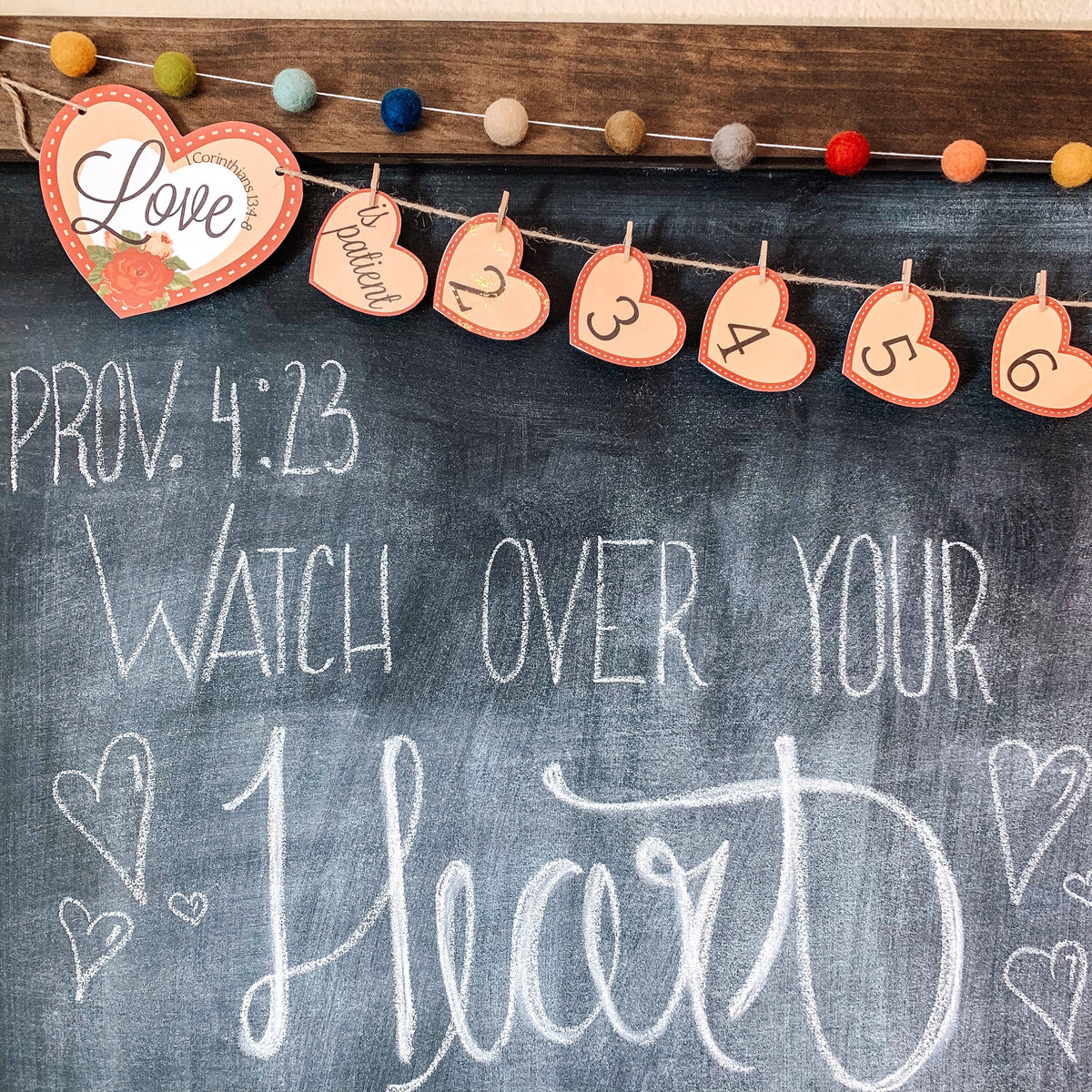 1 Corinthians Valentines Countdown Printable Banner – Arrows And Applesauce