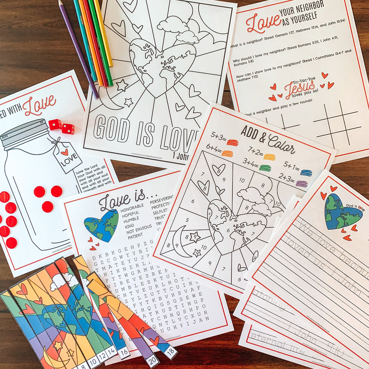 "God Is Love" Bible Activity Pack – Arrows And Applesauce
