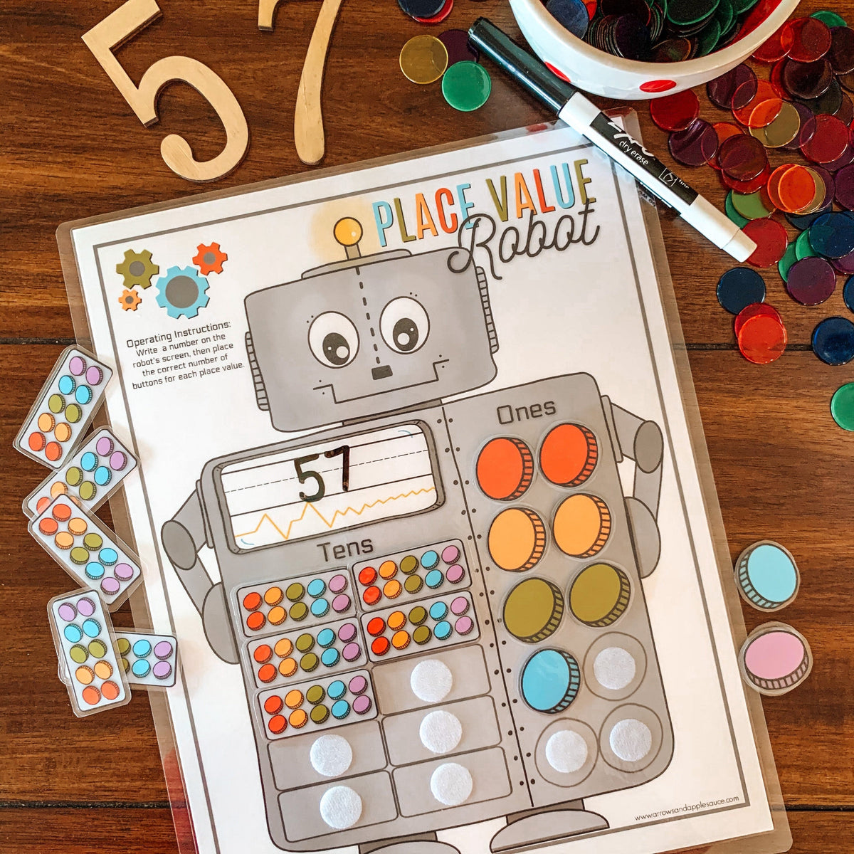 Place Value Printable Counting Robot – Arrows And Applesauce