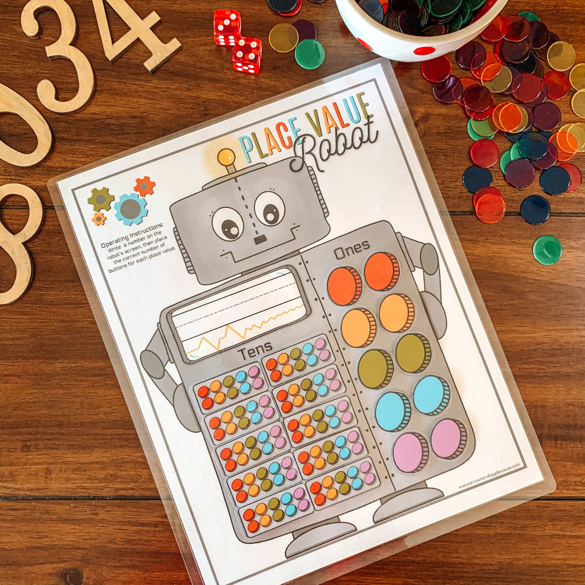 Place Value Printable Counting Robot – Arrows And Applesauce