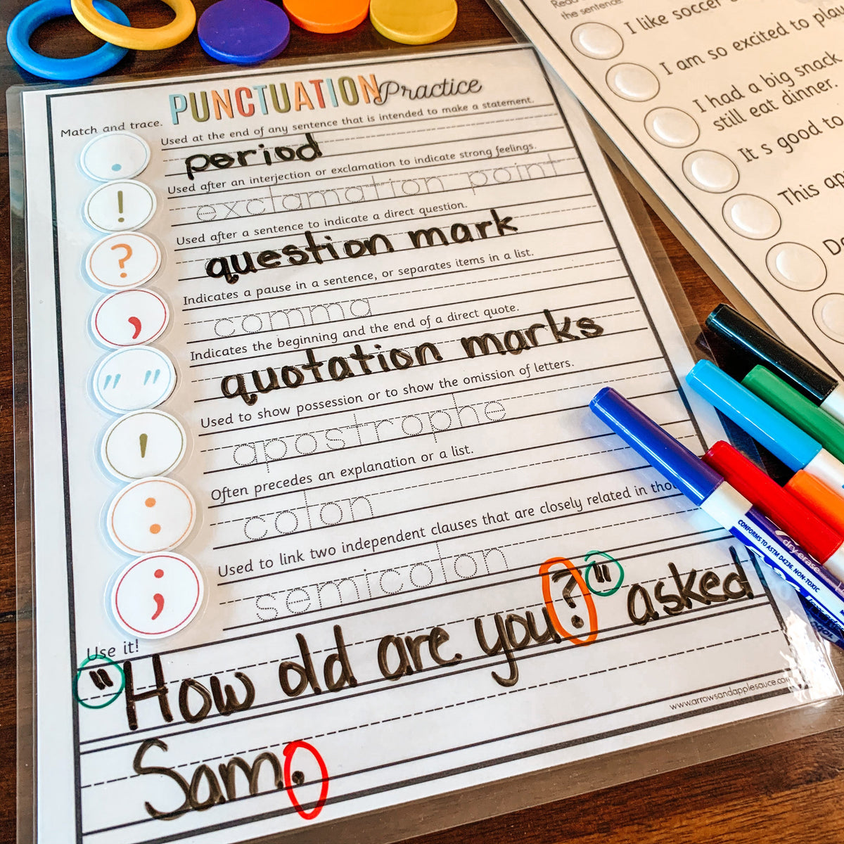 Punctuation Practice Printable Set – Arrows And Applesauce