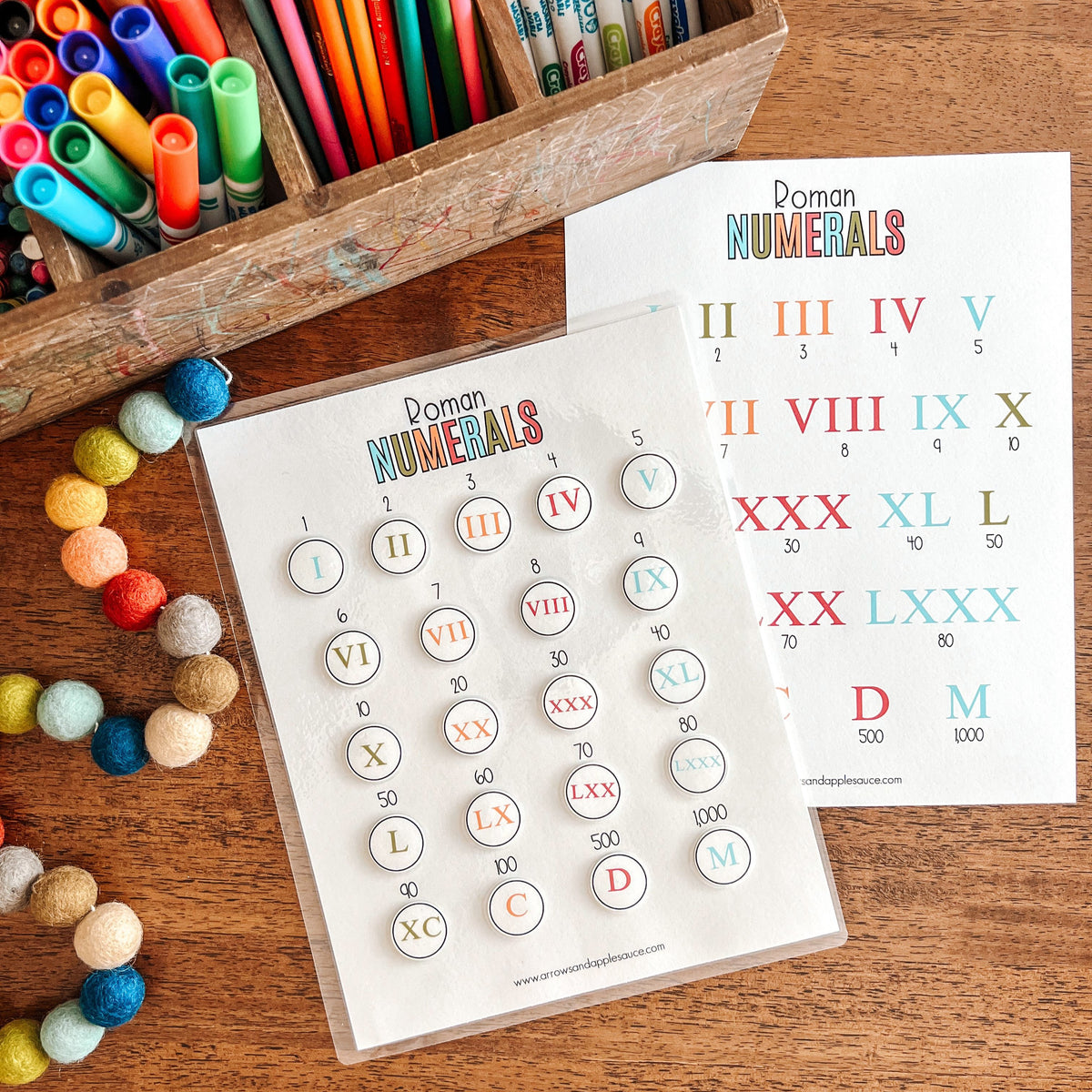 Roman Numerals Printable Activity Set – Arrows And Applesauce