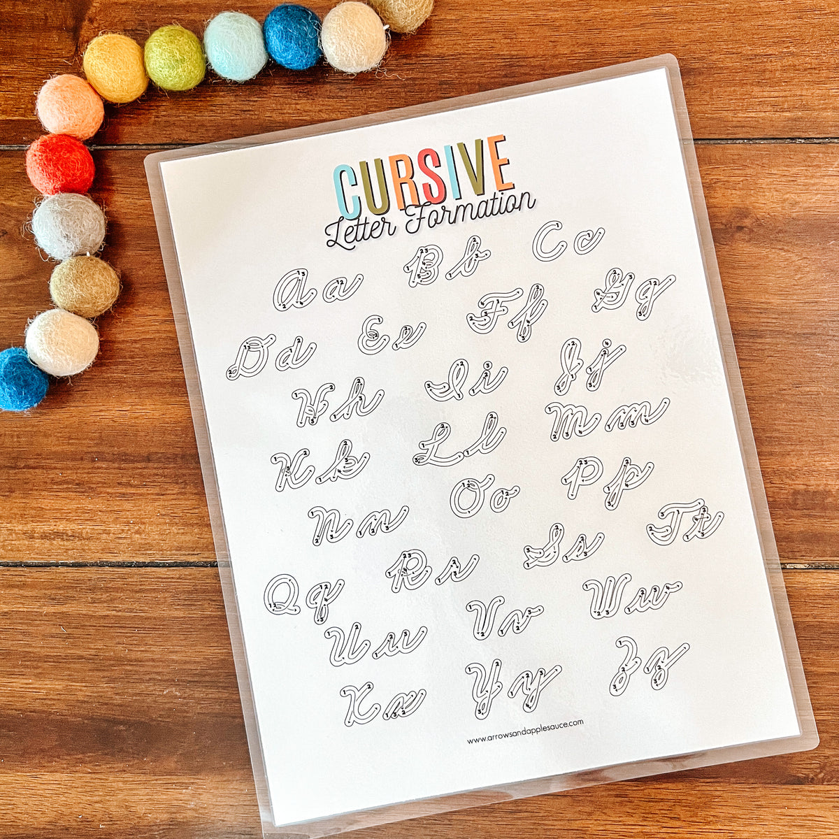 Cursive Letter Formation Chart – Arrows And Applesauce