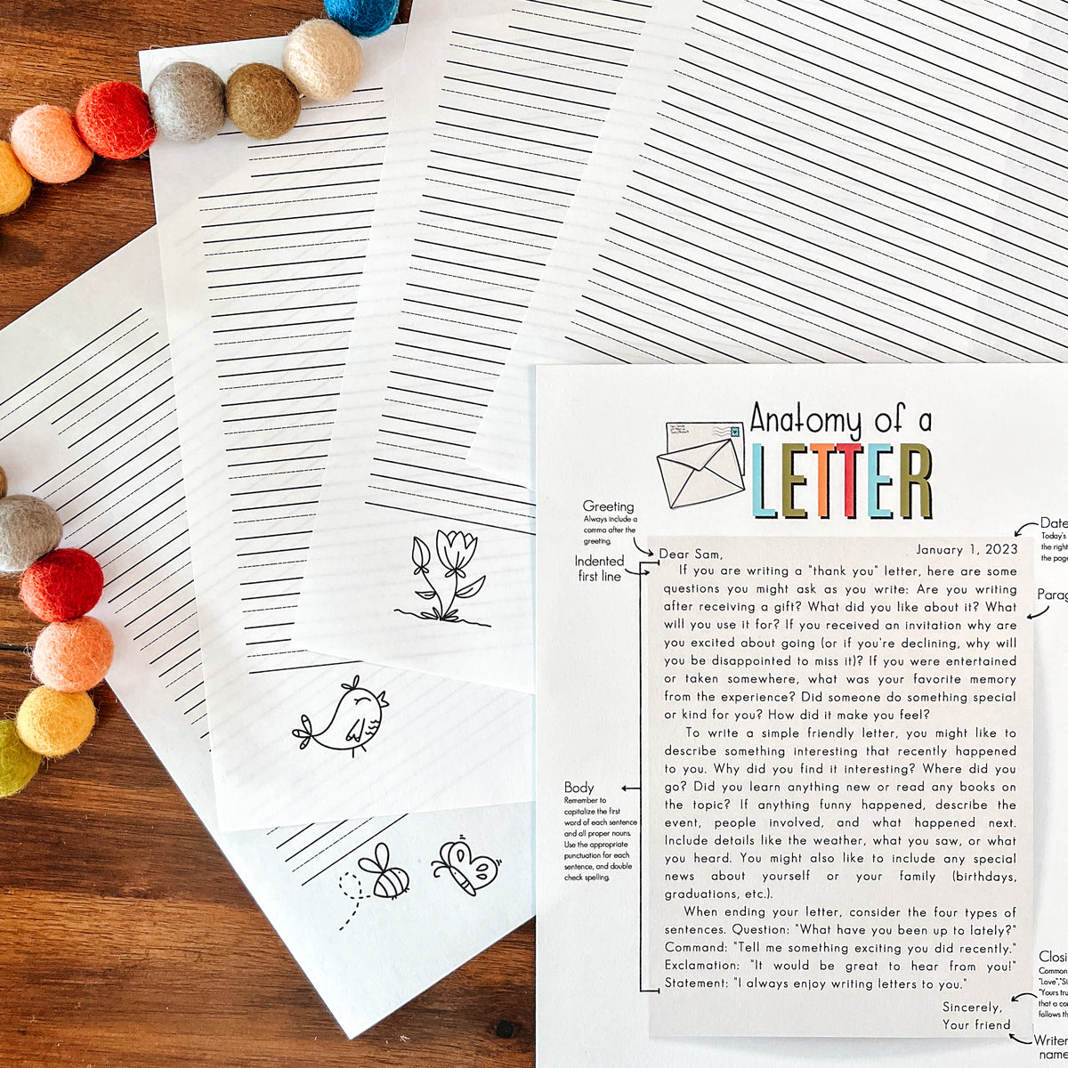 Letter Anatomy + Stationery – Arrows And Applesauce