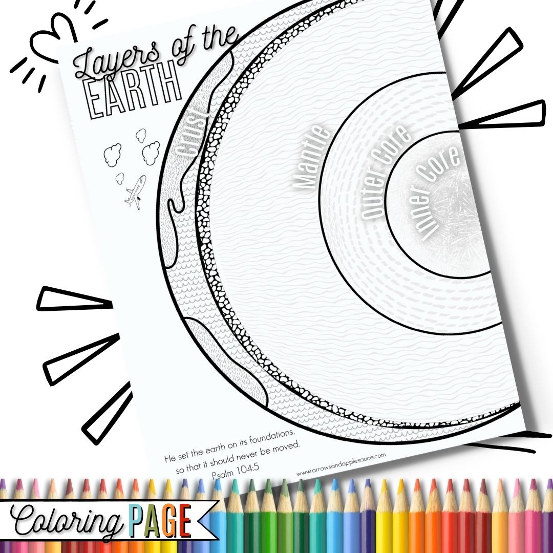 layers of earth for kids coloring pages