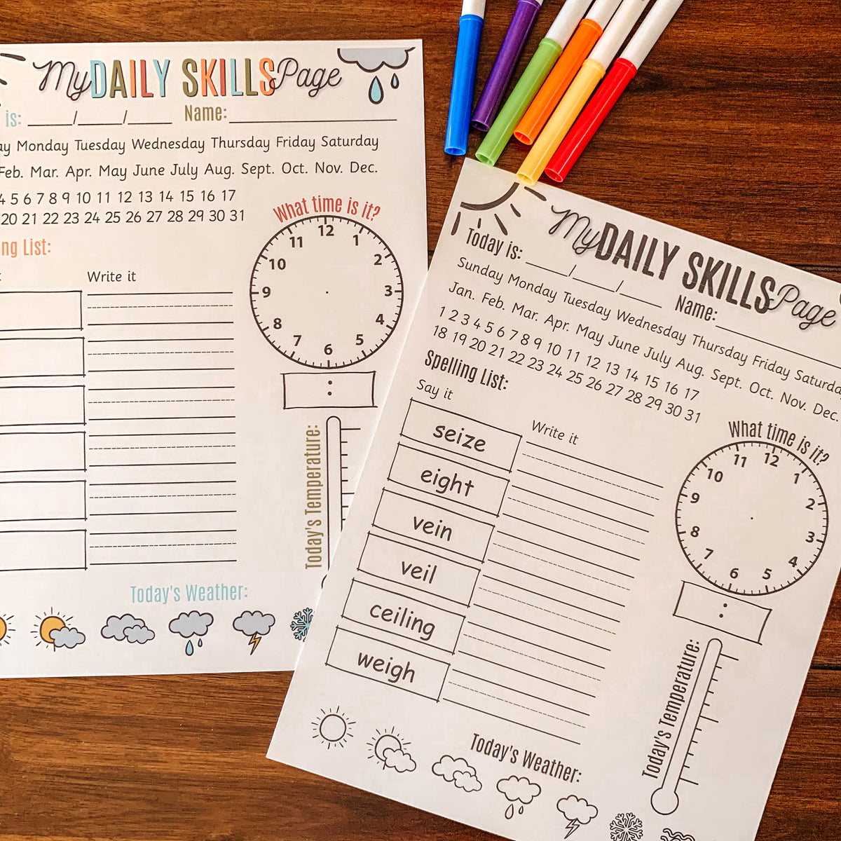 EDITABLE Daily Skills Page – Arrows And Applesauce
