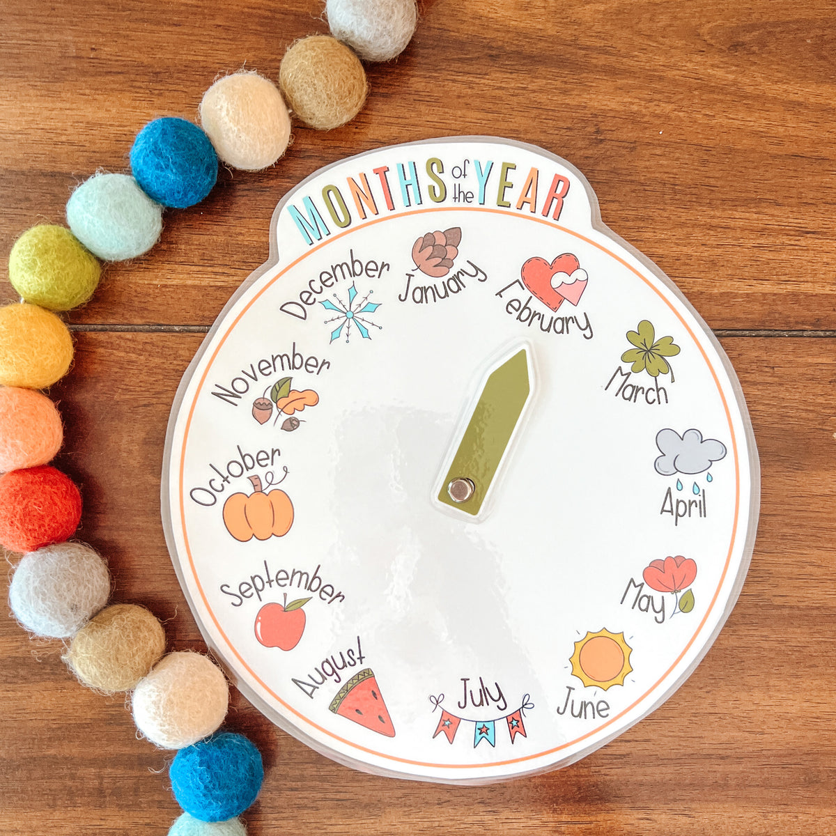 Months Of The Year Printable Wheel – Arrows And Applesauce