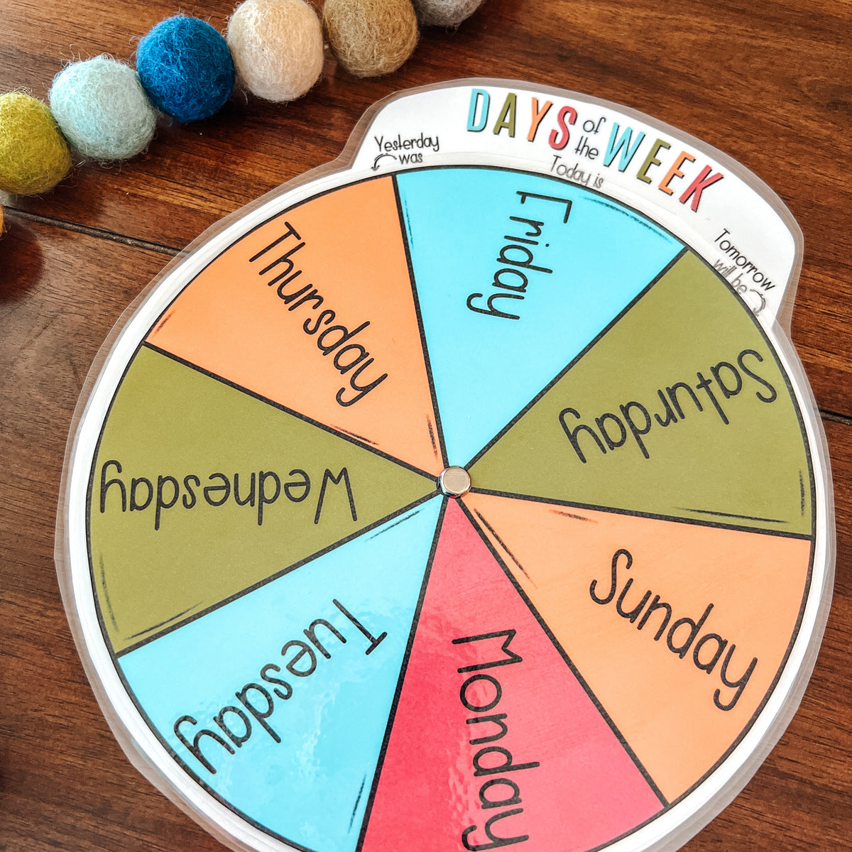 Days Of The Week Printable Wheel – Arrows And Applesauce