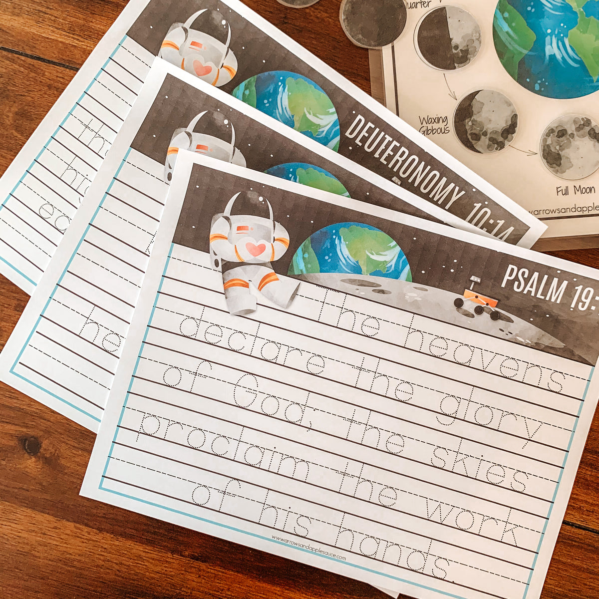 Space Theme Printable Bible Verse Tracing Pages – Arrows And Applesauce