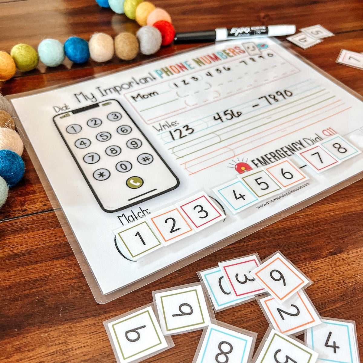 Phone Number Kids Printable Activity – Arrows And Applesauce