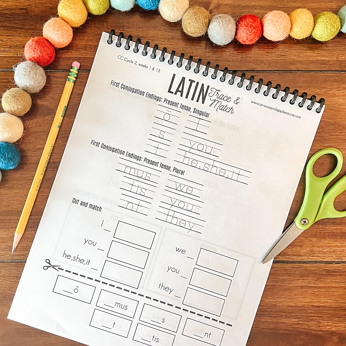 Latin Verb Tense Printable Worksheets- CC Cycle 2 – Arrows And Applesauce