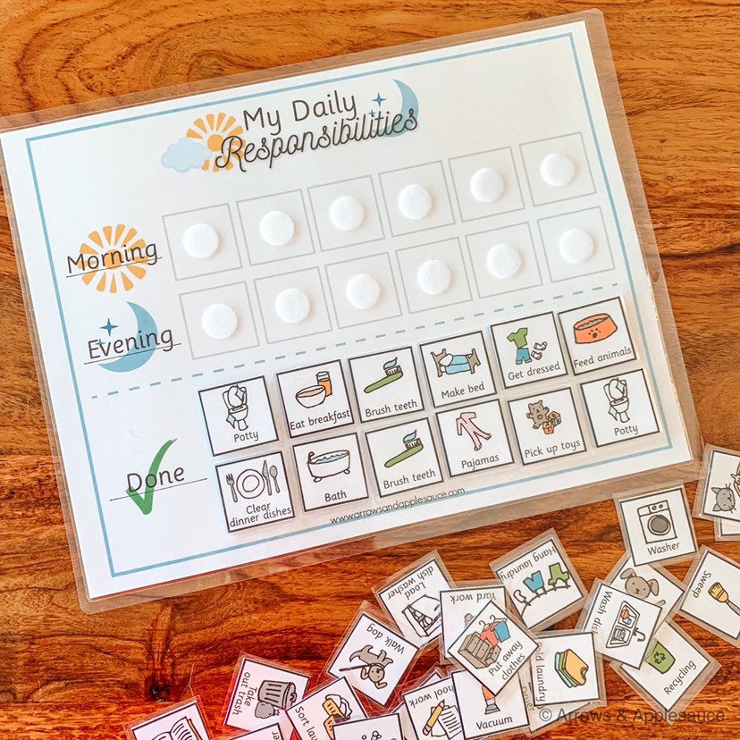 Kids Daily Responsibilities Printable Chart – Arrows And Applesauce